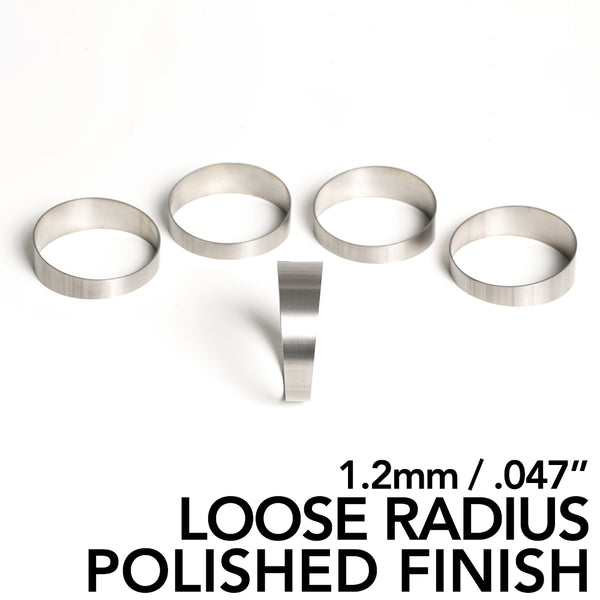 Titanium Pie Cut (POLISHED) - Loose Radius - 1.2mm/.047" - 5 Pack (45 ...
