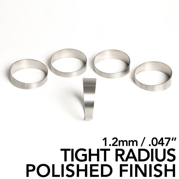 Titanium Pie Cut (POLISHED) - Tight Radius - 1.2mm/.047" - 5 Pack (45 ...