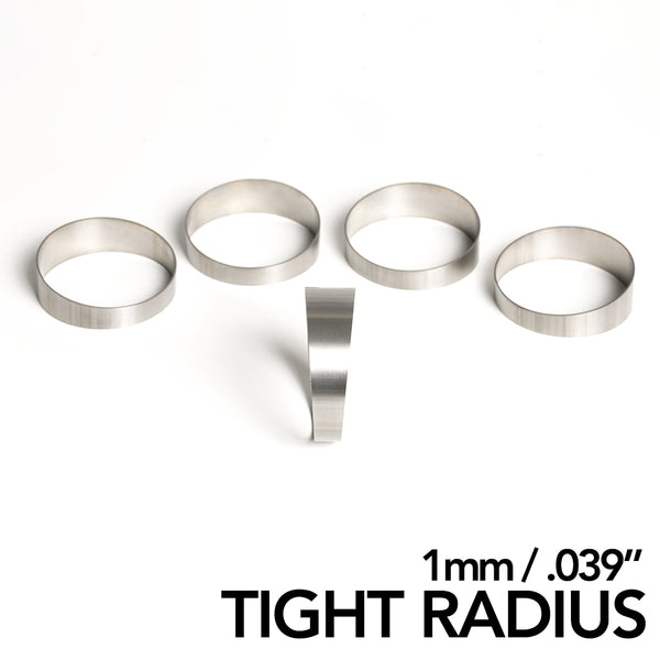 Titanium Pie Cut - Tight Radius - 1mm/.039" - 5 Pack (45° Total ...