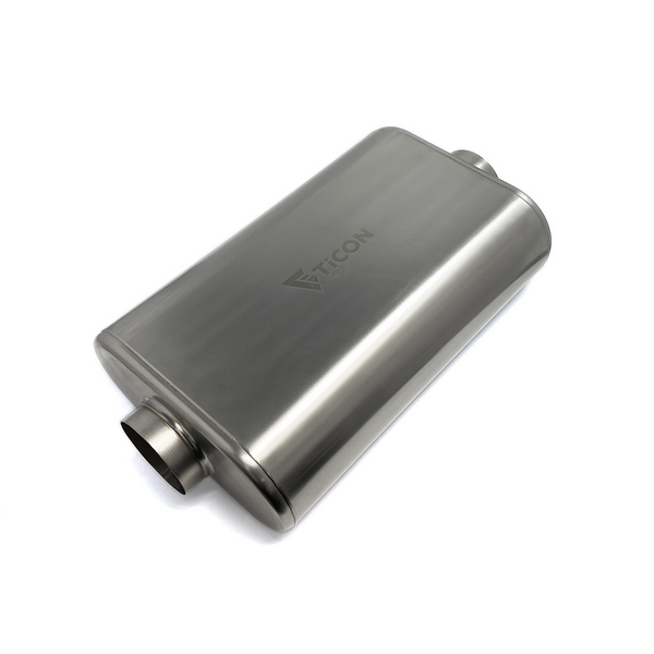 3" Titanium Low Profile Oval Muffler 17" OAL (Center/Center) – Ticon ...